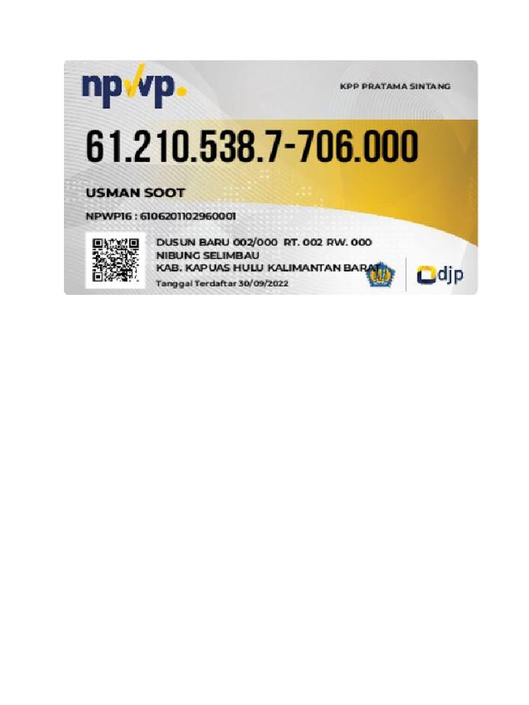 Usman Ssot NPWP | PDF
