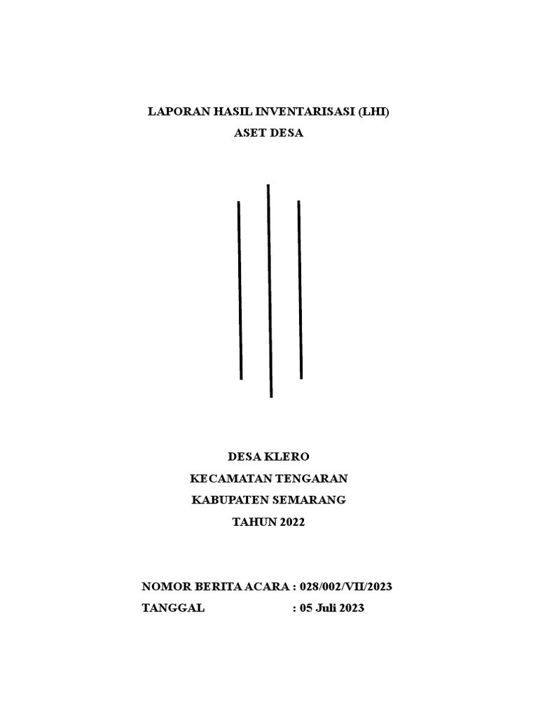 Cover Laporan Hasil Inventarisasi | PDF