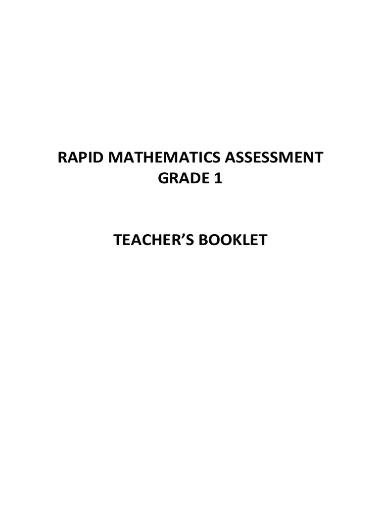 RMA Grade-1 Teacher S-Booklet 17-June-2023 | PDF