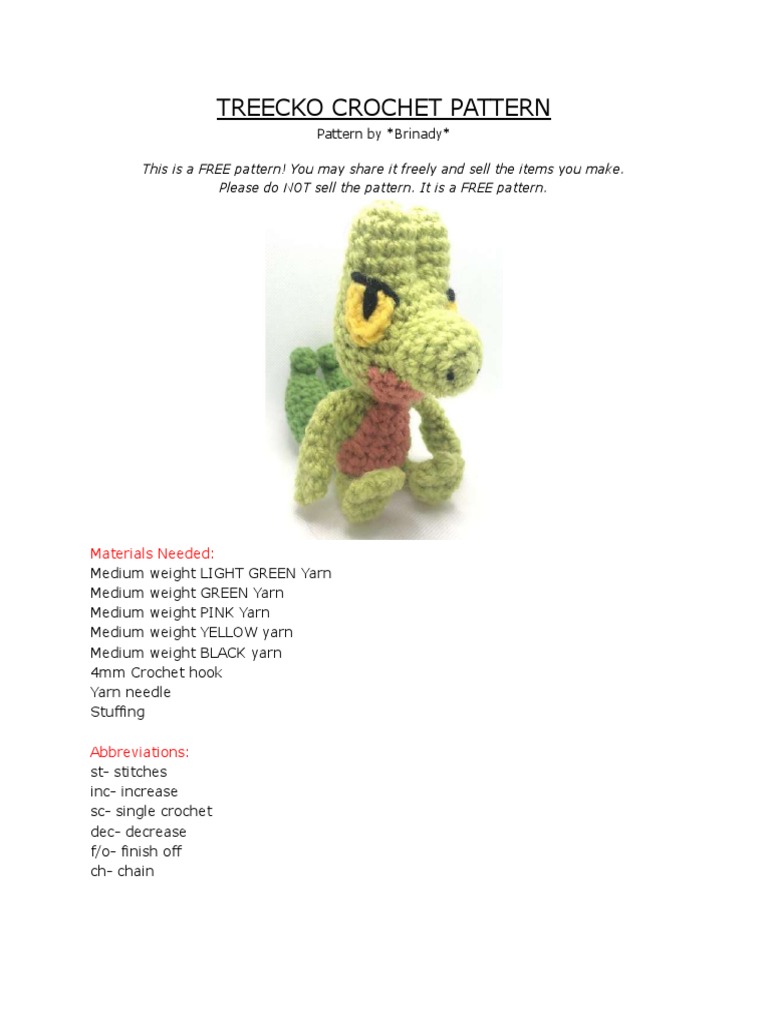 Treecko-Crochet-Reptile-Amigurumi-PDF-Pattern | PDF