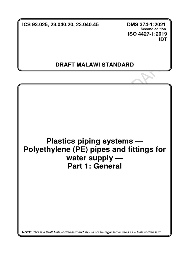 Plastics Piping Systems - Polyethylene (PE) Pipes and Fittings For ...