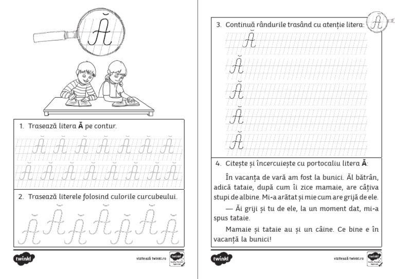 Litera A2 - Fisa Pentru Trasarea Literei Mari de Mana - Varianta 2 | PDF