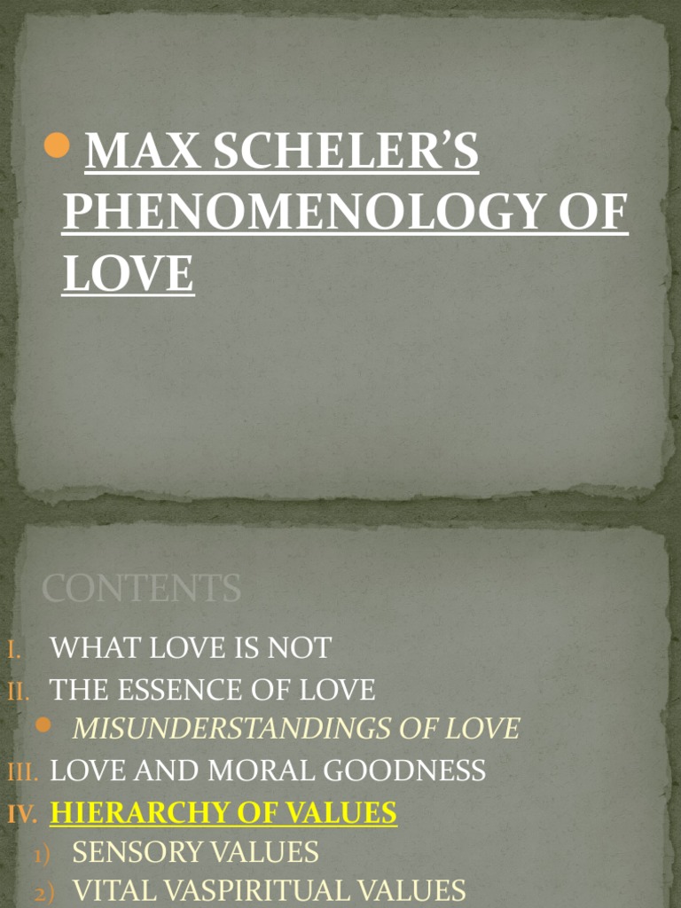 Dokumen - Tips Max Schelers Phenomenology of Love | PDF | Love | Experience
