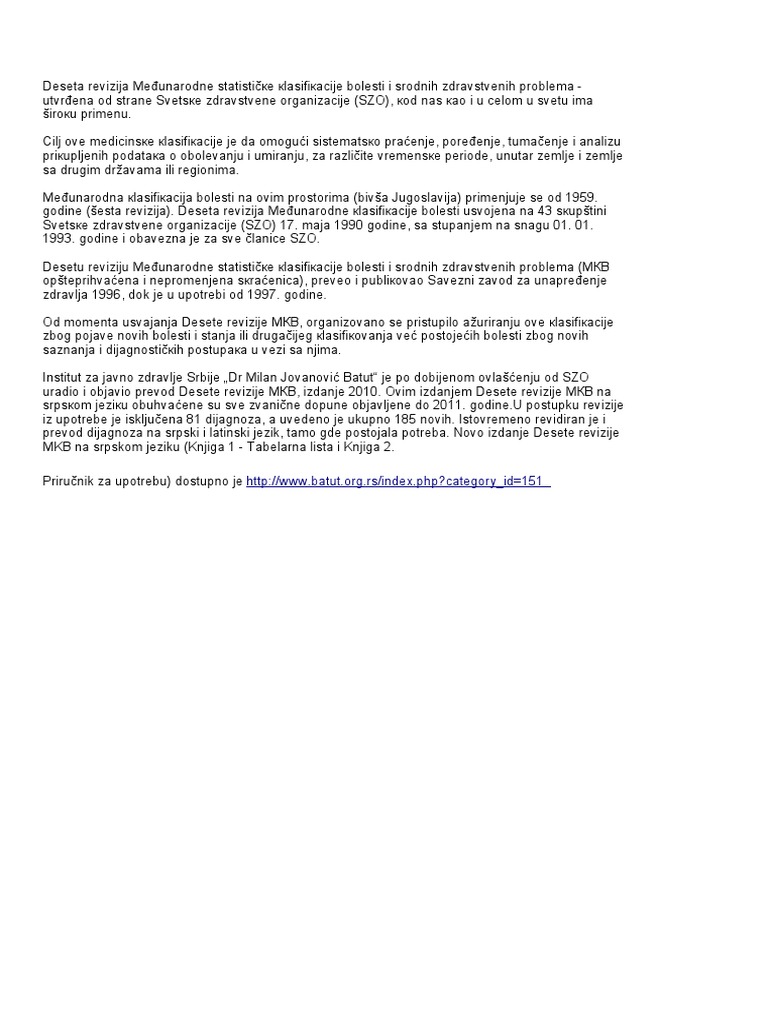 MKB10-2010-Knjiga Šifri MKB-10rev. Bolesti | PDF