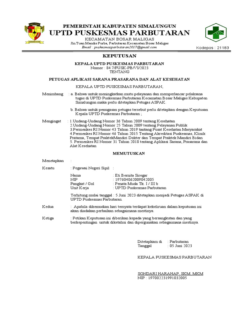 SK Aspak Ibu Eti | PDF