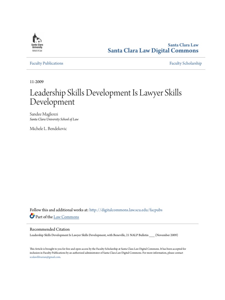 Leadership Skills Development Is Lawyer Skills Development | PDF ...
