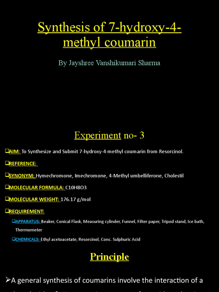 Synthesis of 7 Hydroxy 4 Methyl Coumarin | PDF
