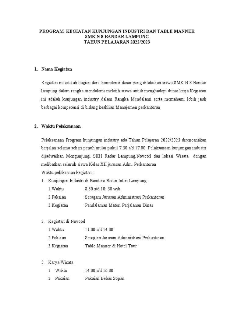 Proposal Table Manner | PDF