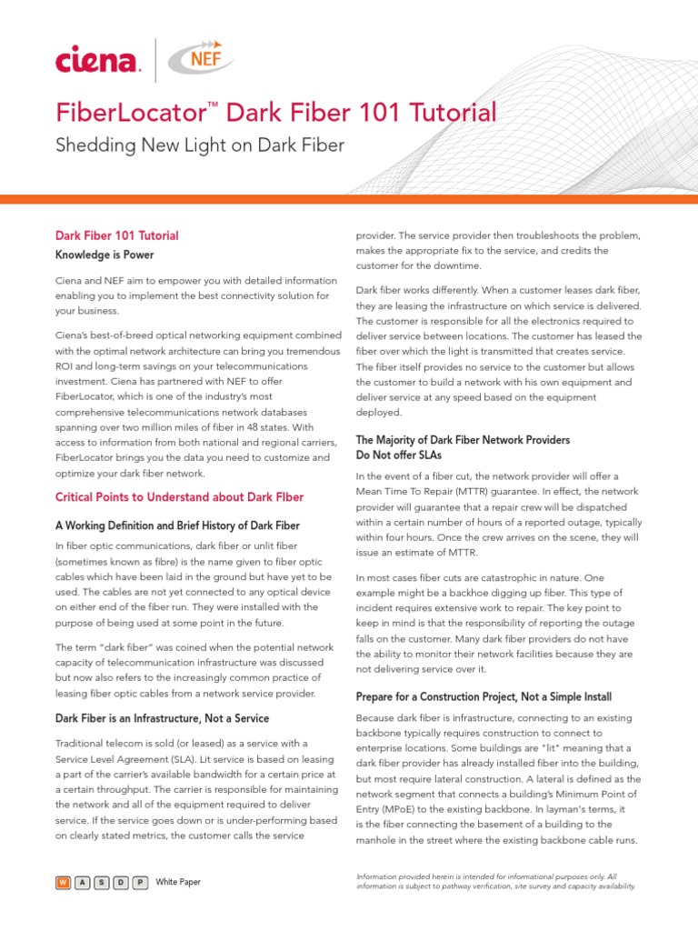 FiberLocator Dark Fiber 101 Tutorial WP | PDF | Optical Fiber | Fiber ...