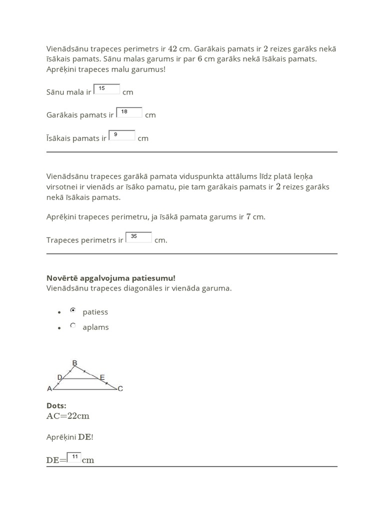 Trapeces ATRSINAJUMS | PDF