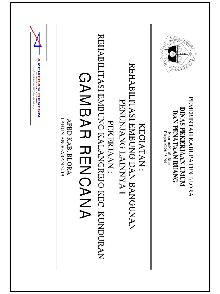 Gambar Desain Embung Kalangrejo | PDF