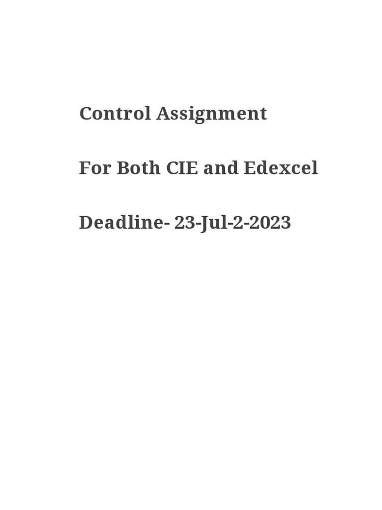 Control 1 Assignment Pdf