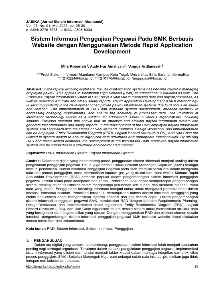 Sistem Informasi Penggajian Pegawai Pada SMK Berbasis Website Dengan Menggunakan Metode Rapid ...
