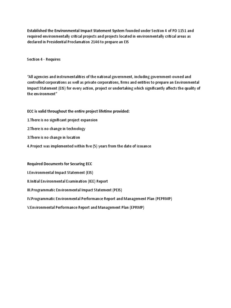 Environmental Impact Statement Guidelines | PDF