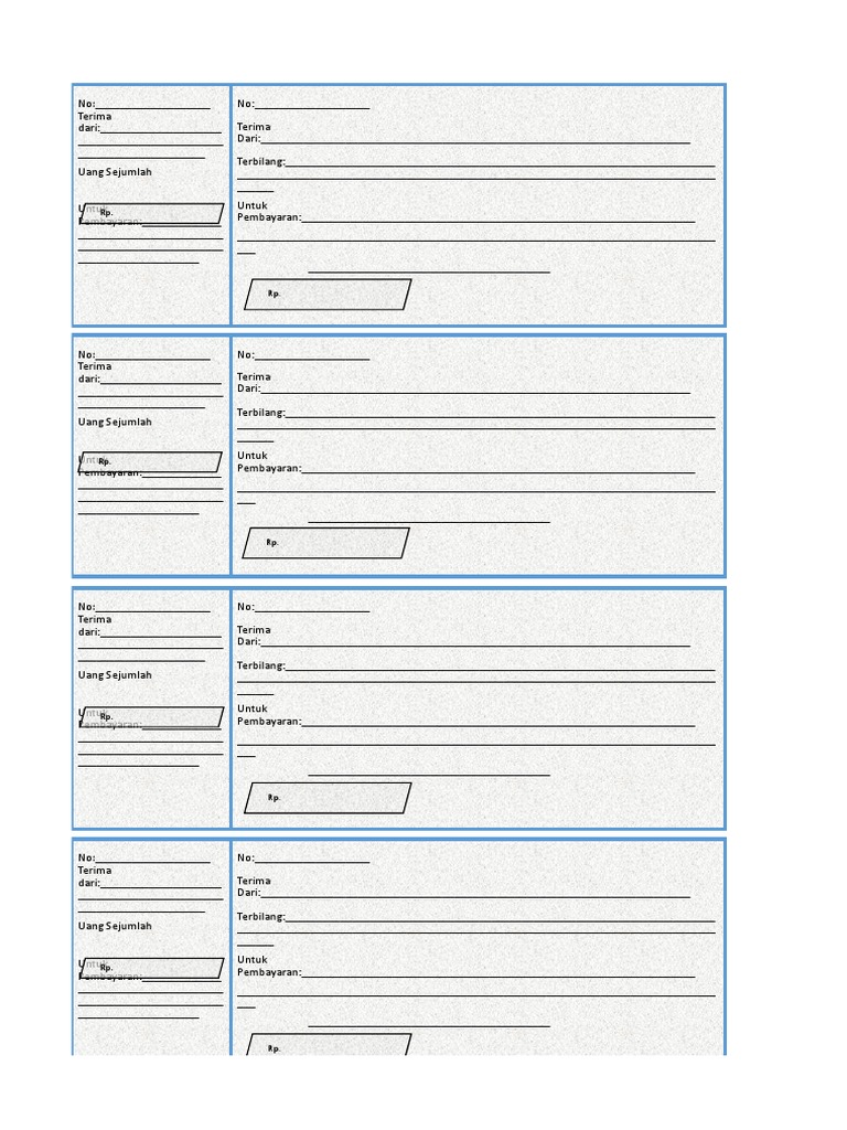 Template Kwitansi Kosong Travel | PDF