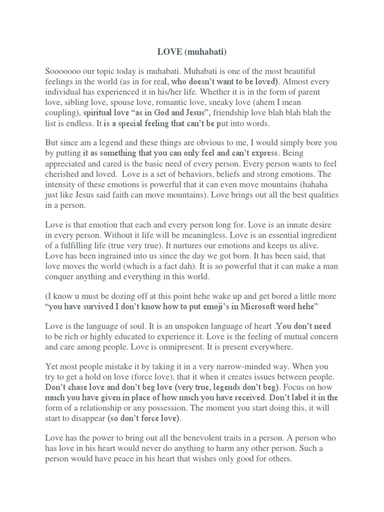 Love | PDF | Self-Improvement