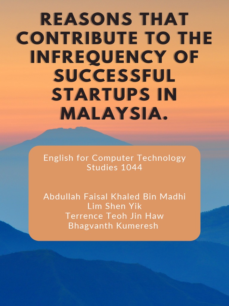 Reasons That Contribute To The Infrequency of Successful Start-Ups in Malaysia. | PDF ...