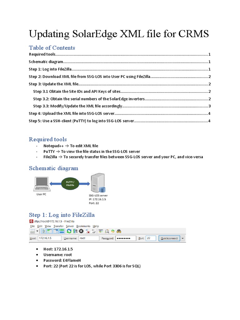 SOP - Updating SolarEdge XML File For CRMS | PDF