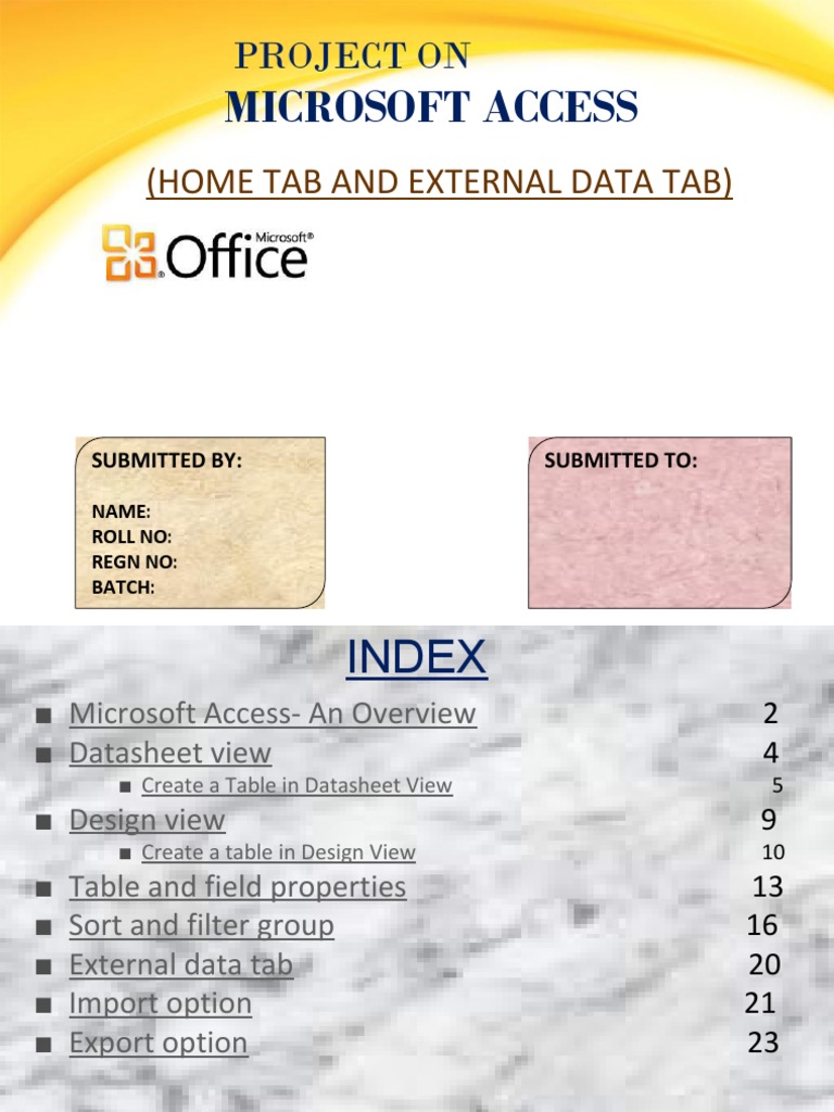 Project on Microsoft Access | PDF