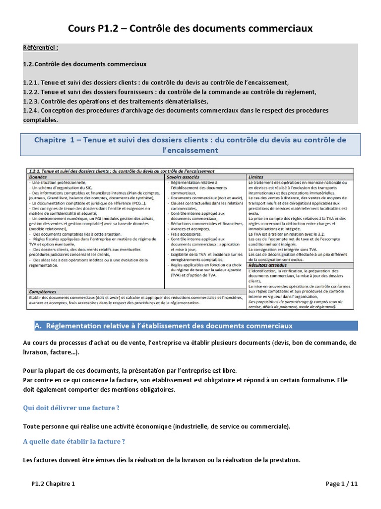 Contrôle des documents commerciaux | PDF | Facture | Taxe sur la valeur ...