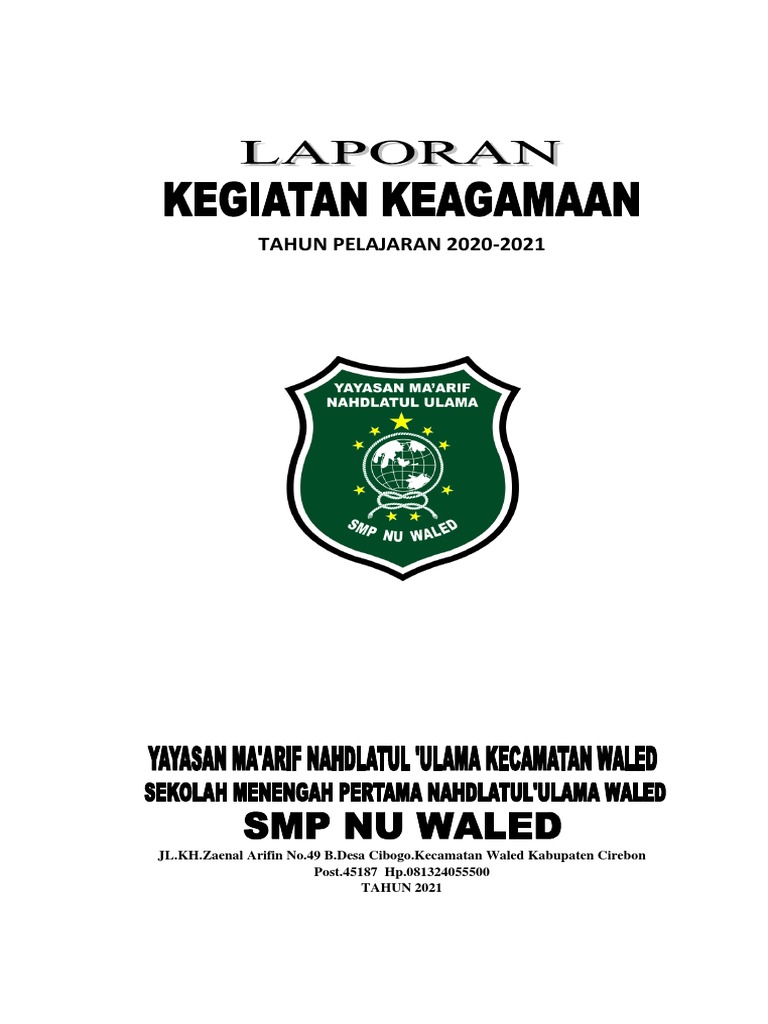 Laporan Keagamaan SMP Nu Waled | PDF