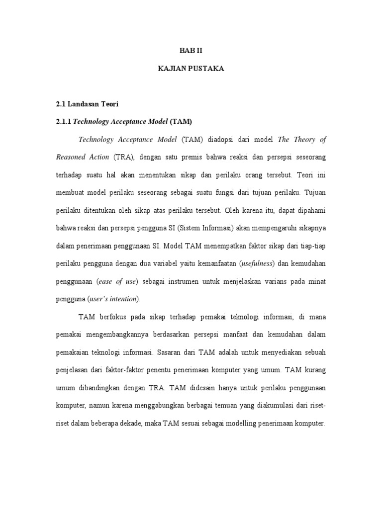 Teori Penerimaan Teknologi (TAM) | PDF | Karier & Perkembangan | Bisnis