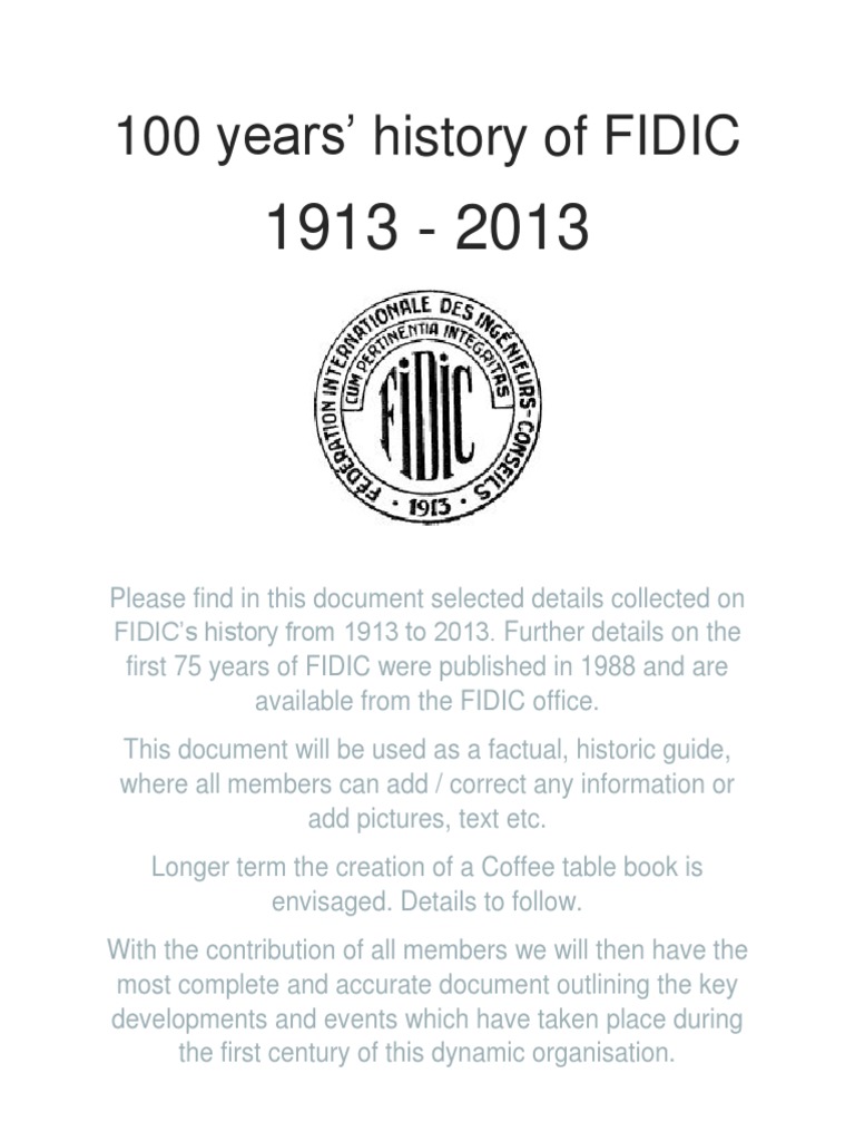 02 History of FIDIC | PDF | World Bank | Business