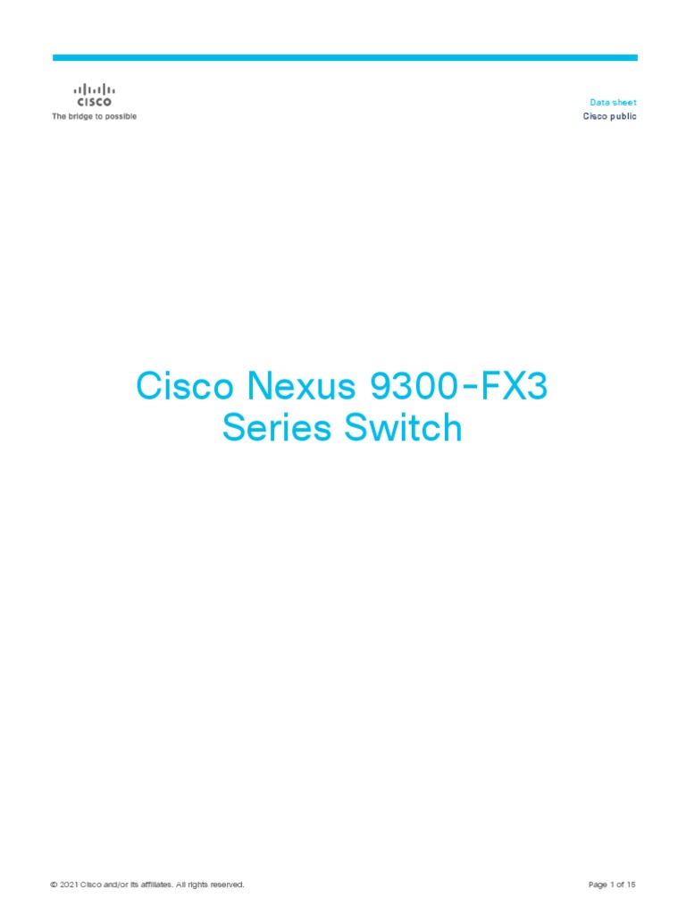 Cisco Nexus 9300-FX3 Series Data Sheet | PDF | Network Congestion ...