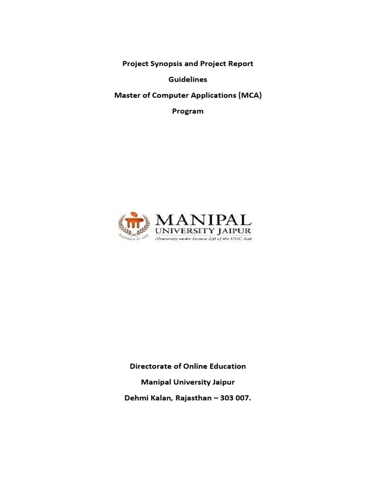 Revised - MCA Project Guidelines (Synopsis and Project Report) - V 2.0 ...