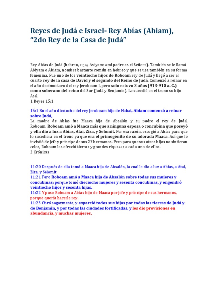Reyes de Juda e Israel | PDF | Libros de reyes | Libros del Antiguo ...