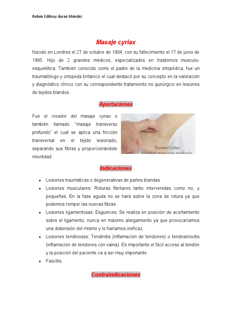 Masaje Cyriax | PDF
