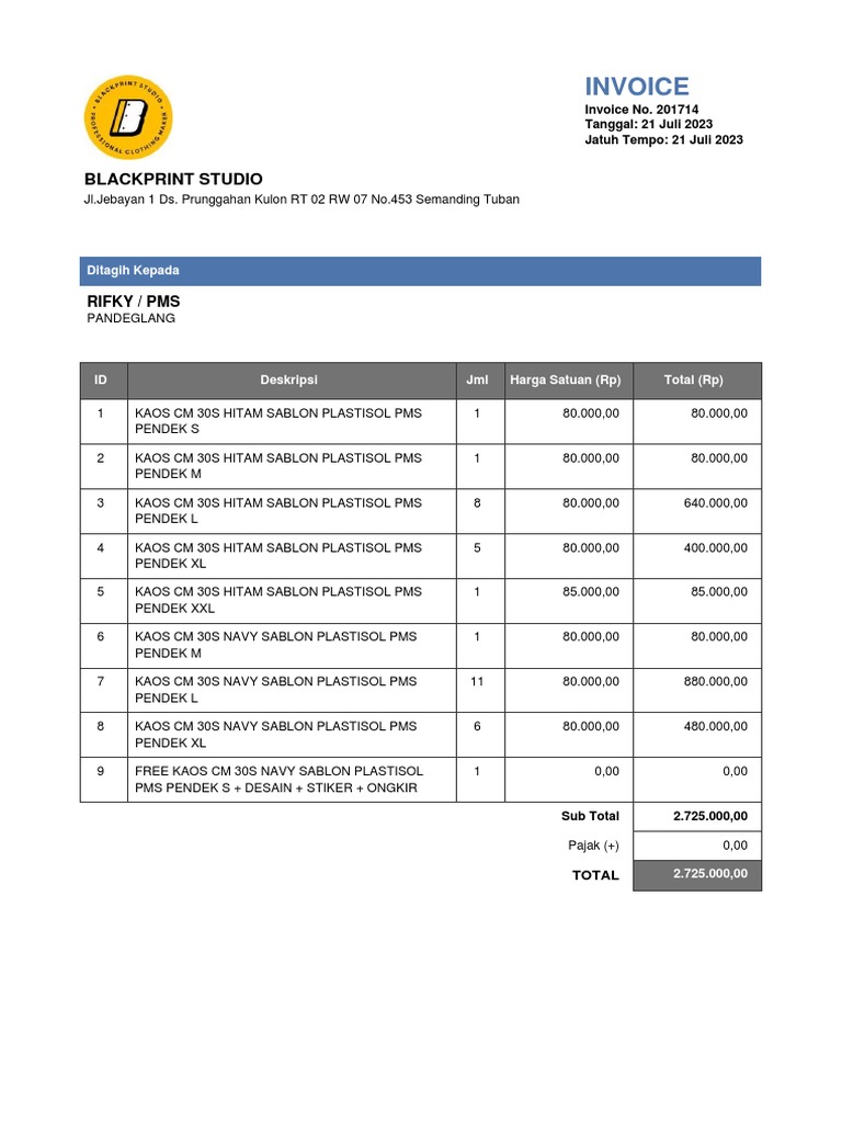 Pms Invoice | PDF