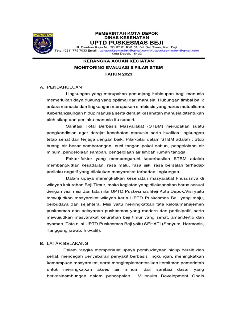 KAK Monitoring 5 Pilar STBM | PDF