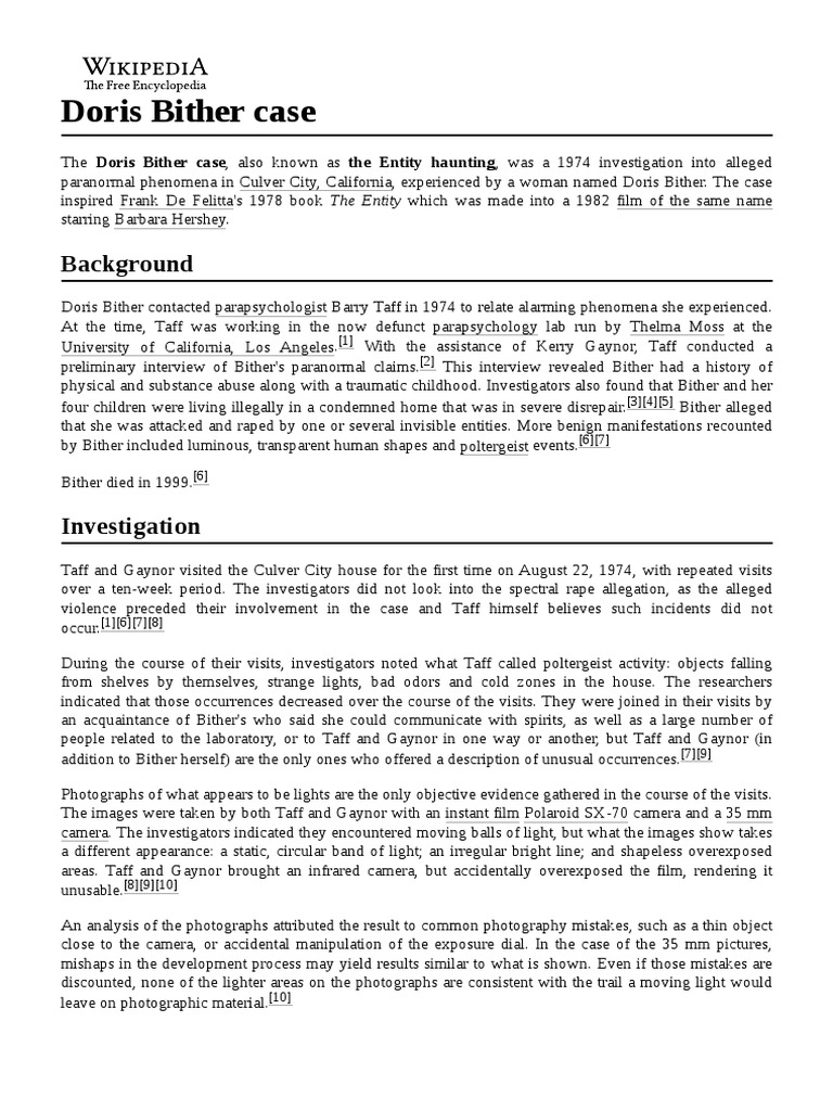 Doris Bither Case | PDF | Paranormal | Forteana