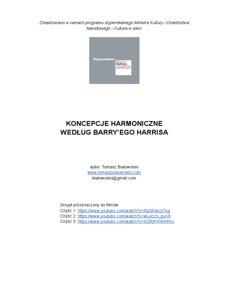 Koncepcje Harmoniczne Wedlug Barryego Harrisa | PDF