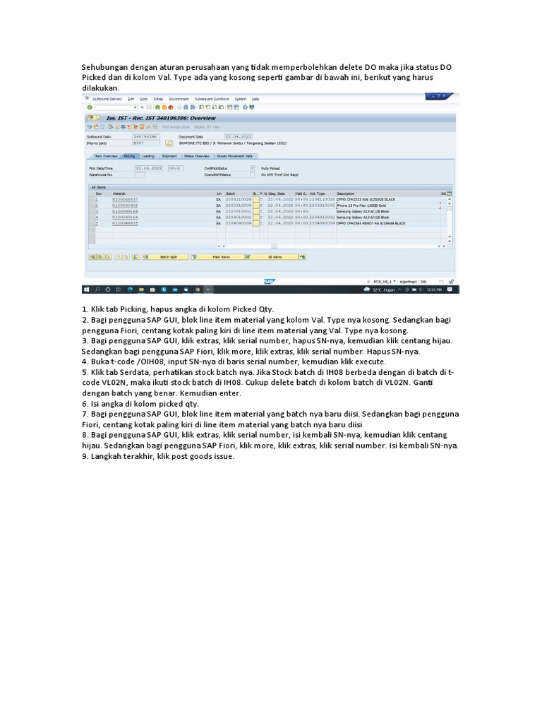 Tutorial Update Valuation Type Di DO | PDF | Pengelolaan Keuangan & Uang | Komputer