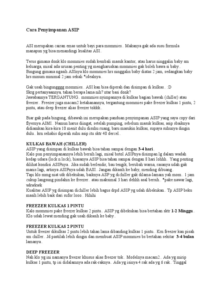 Panduan Penyimpanan ASIP Aman | PDF