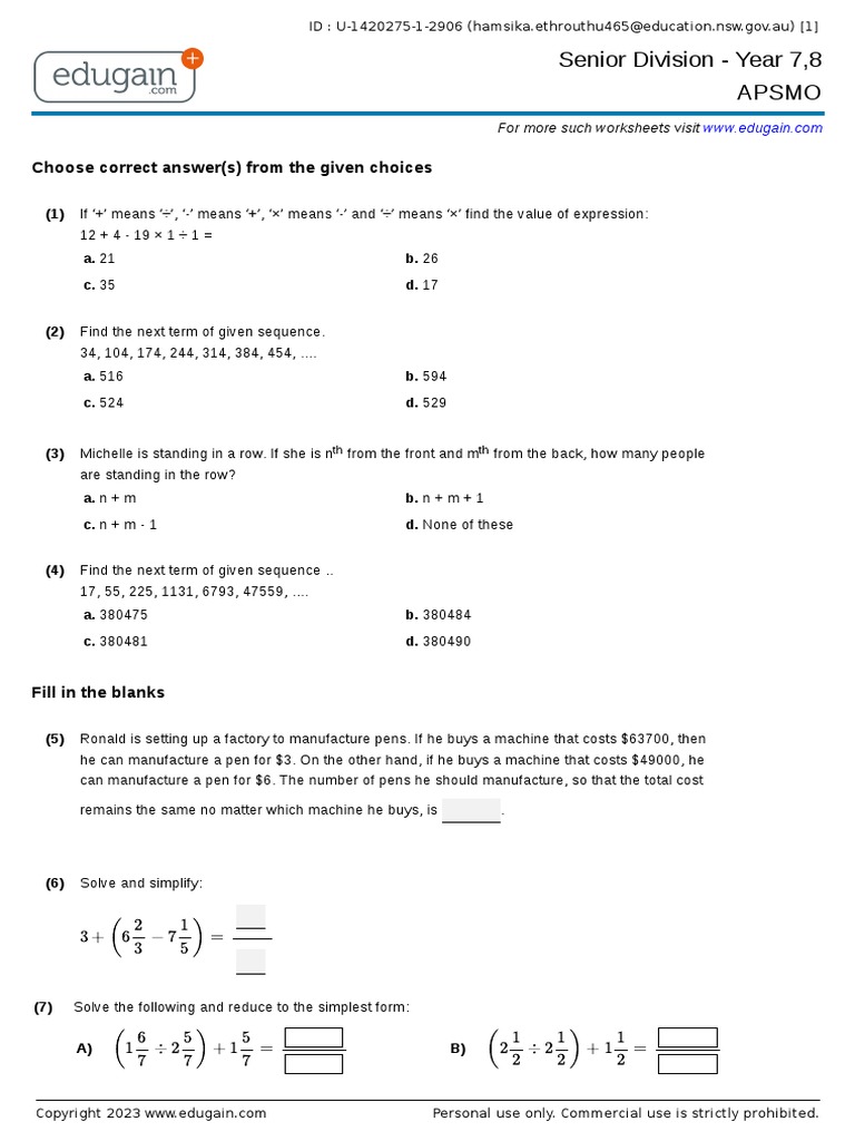 Grade8 1420275 1 2906.q | PDF | Mathematics | Applied Mathematics