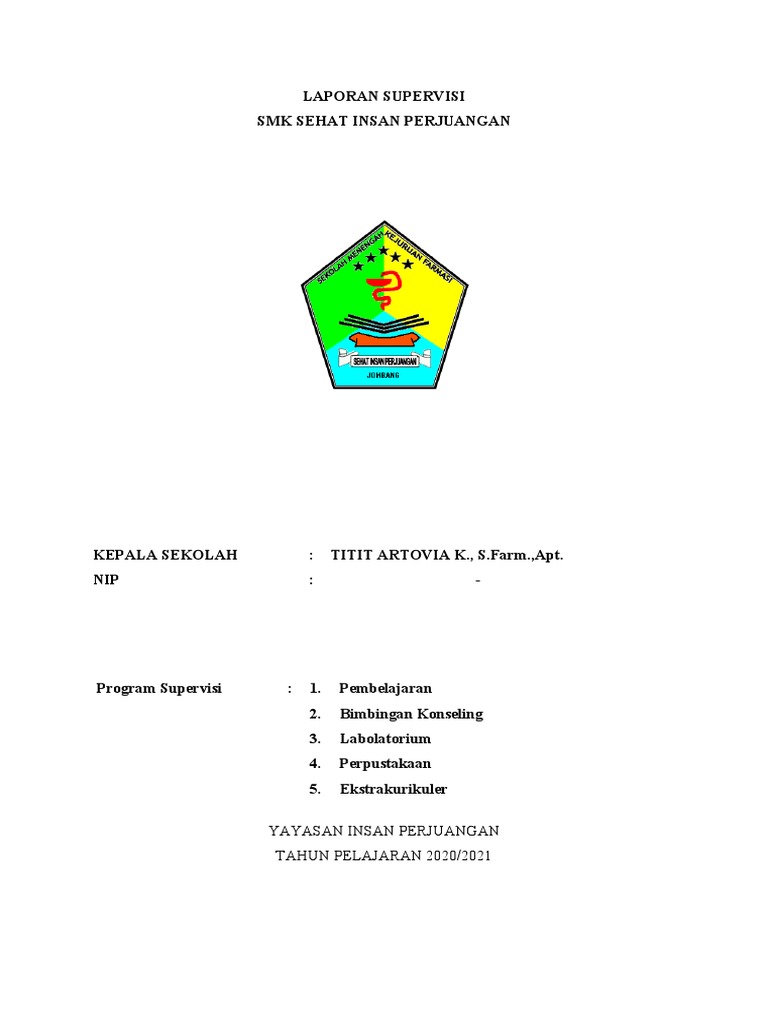 Laporan SUPERVISI SMK SIP 2020-2021 | PDF
