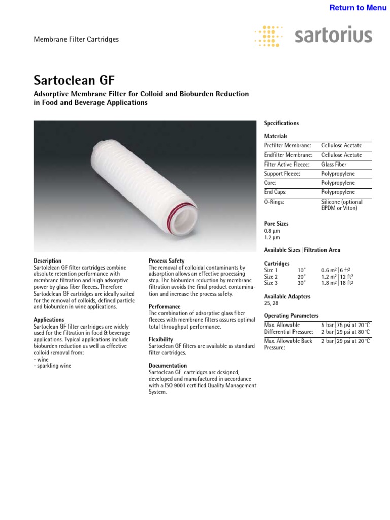 8.3.9 Sartoclean | PDF | Membrane Technology | Filtration