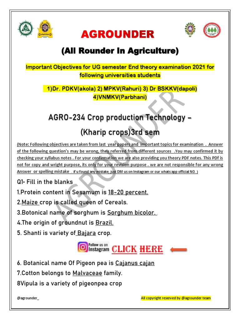 AGRO-234 objective (@agrounder) | PDF
