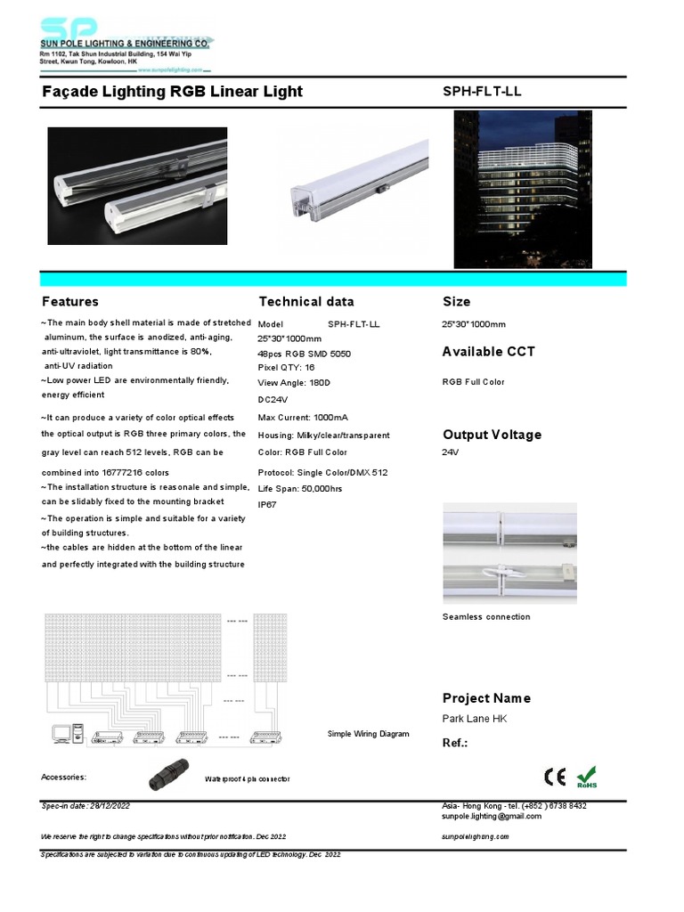Spec of Facade Lighting-Ins | PDF | Rgb Color Model | Light Emitting Diode