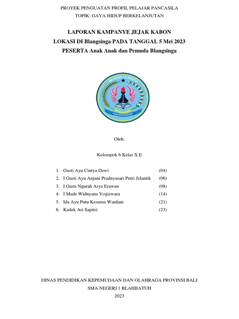 Template Laporan Kampanye Jejak Karbon | PDF | Kesehatan Holistik