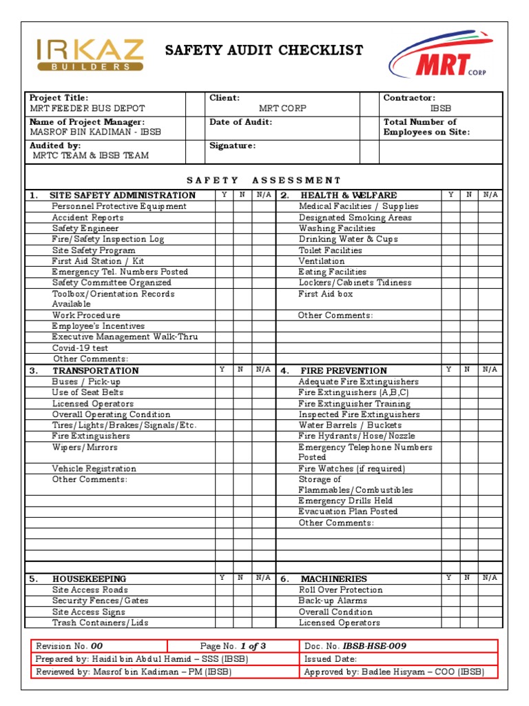 IS-HSE-R24 Safety Audit Checklist | PDF | Scaffolding | Demolition