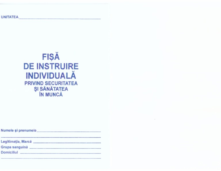 Fisa SSM Prima Pagina | PDF