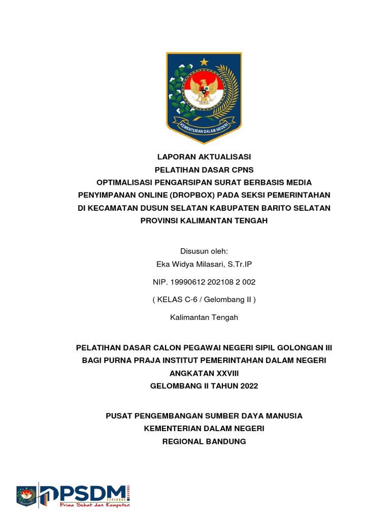 Laporan Aktualisasi Eka Widya Milasari | PDF