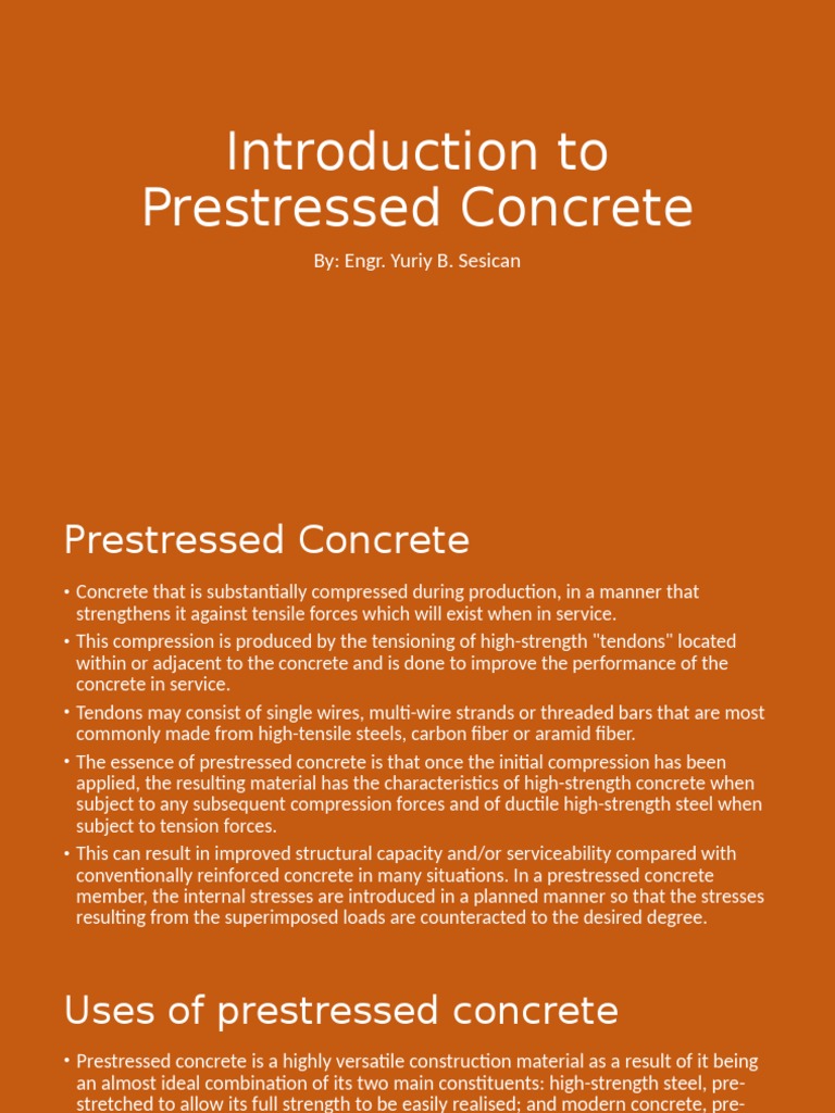 Introduction To Prestressed Concrete | PDF | Prestressed Concrete | Civil Engineering