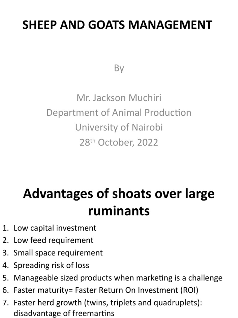 Shoats Management 28th October, 2022 | PDF | Sheep | Goat