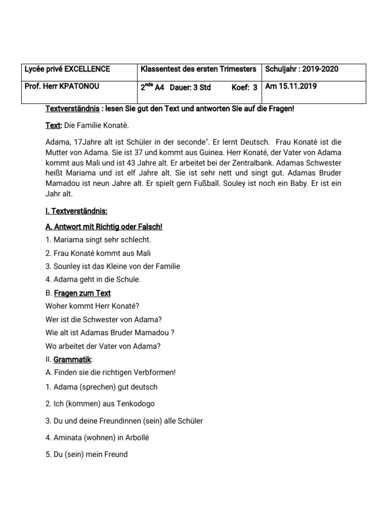 Devoir - Seconde A4 | PDF