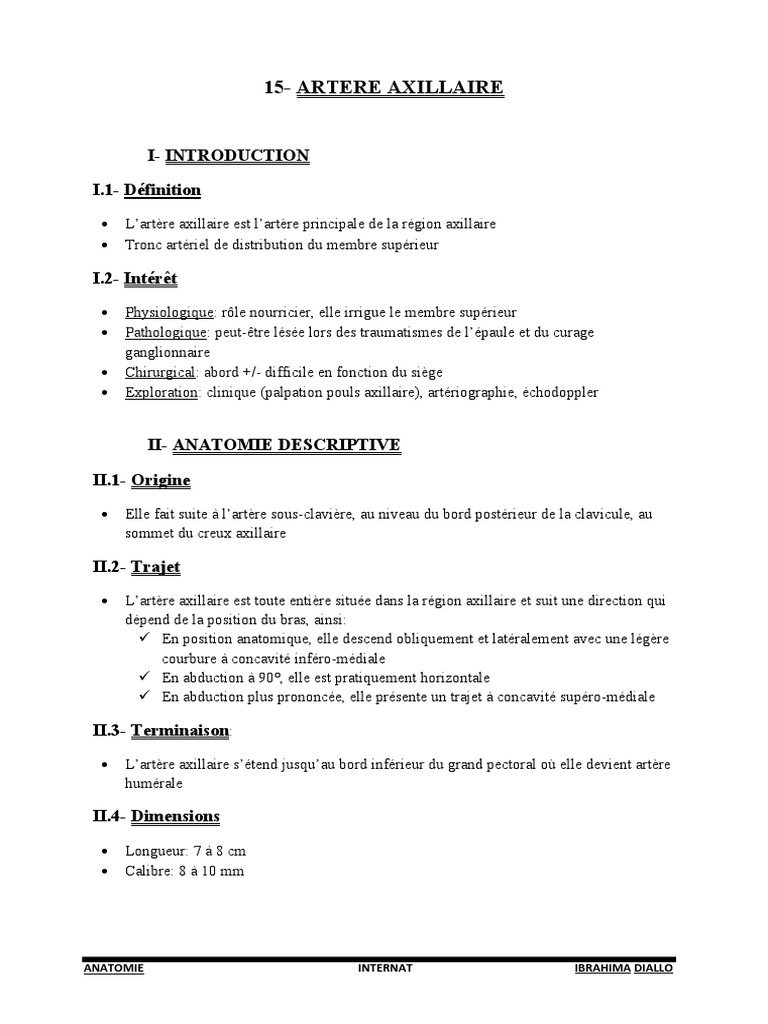 15- ARTERE AXILLAIRE | PDF